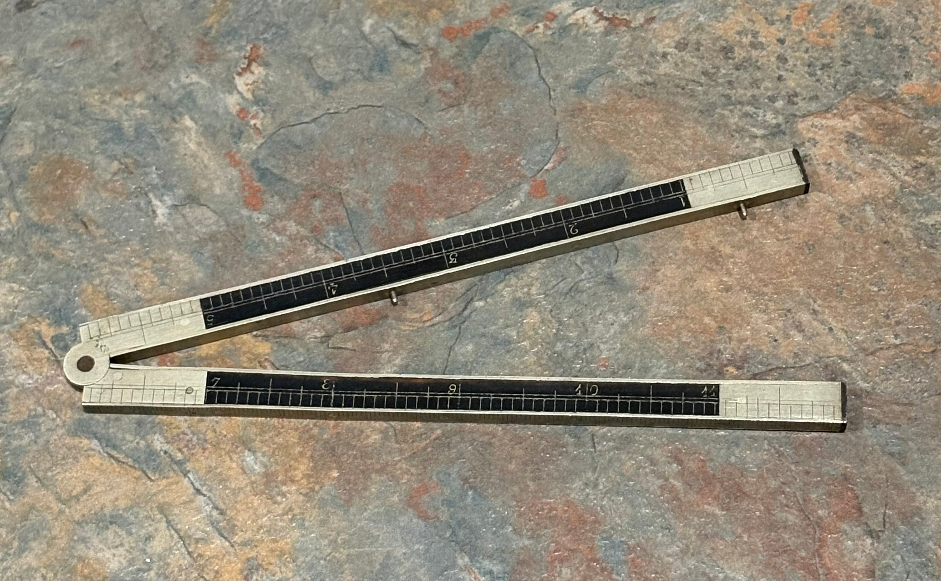 EBONY & GERMAN SILVER 13" 2 FOLD RULE, EXCELLENT CONDITION – Bob Cotti ...